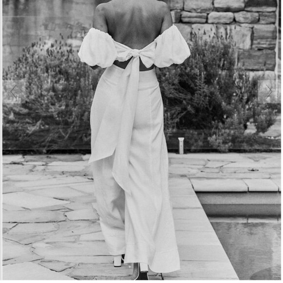 DISSH | Pants & Jumpsuits | Dissh Linen Set Wide Leg Pants Puff Sleeve ...